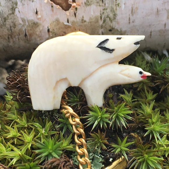 Accessories | Carved Bone Naughty Bear Tie Tack | Poshmark